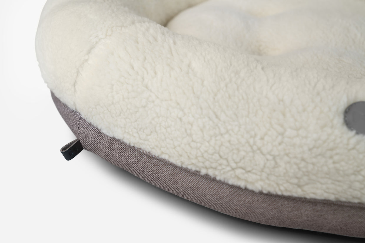 Furry Beige Donut Dog Bed - Perfect for Small & Medium Breeds ...